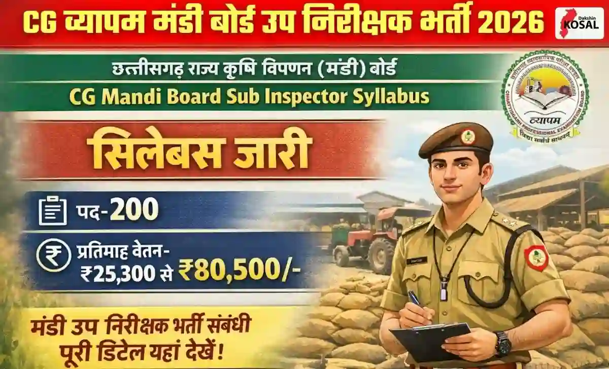 CG Mandi Board Sub Inspector Syllabus: मंडी उपनिरीक्षक भर्ती 2026: जारी ...